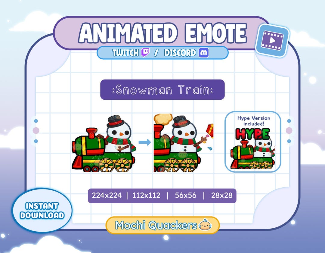 ANIMATED Emote | Snowman Emote - Hype Train | Winter Holiday Twitch ...