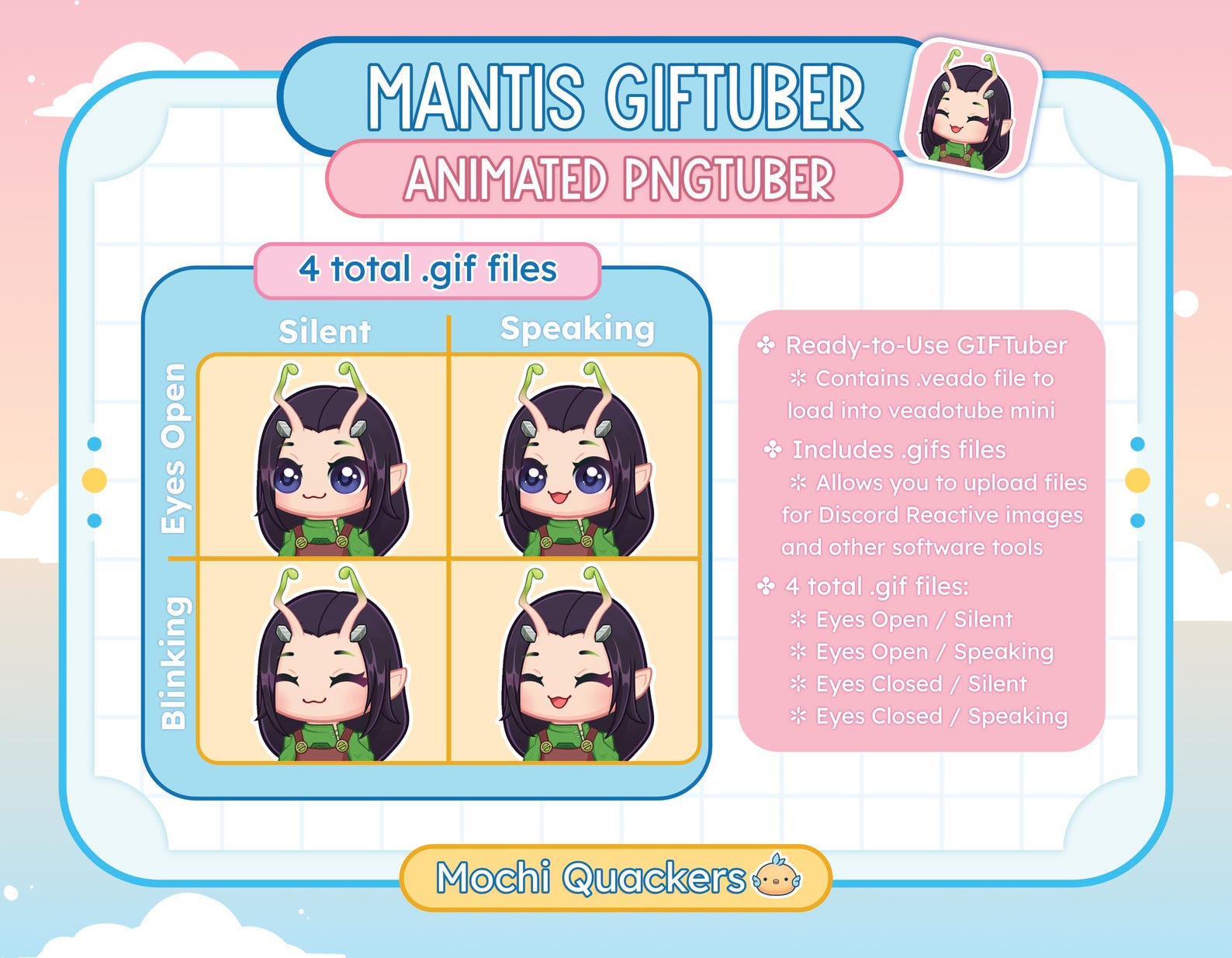 Animated Mantis Pngtuber | Rivals PNG Tuber, Ready-to-use Veadotube ...