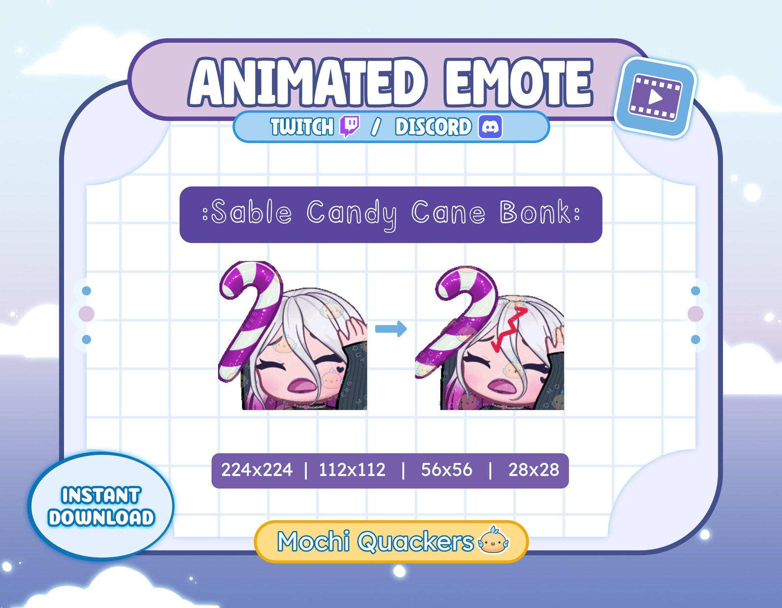 ANIMATED Christmas Emote | DBD Sable Emote - Candy Cane BONK | Ban ...