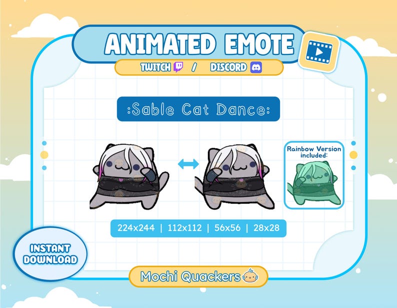 Animated Emote - DBD Sable Kitty Emoji - Crumb Cat Dance | Twitch ...