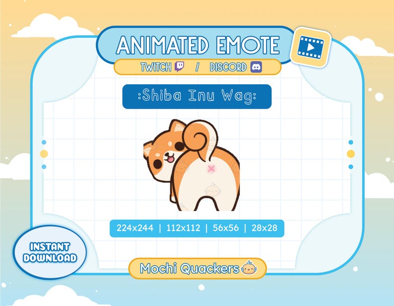 ANIMATED Emote | Shiba Inu Emote for Twitch Stream & Discord, 4 .gif ...