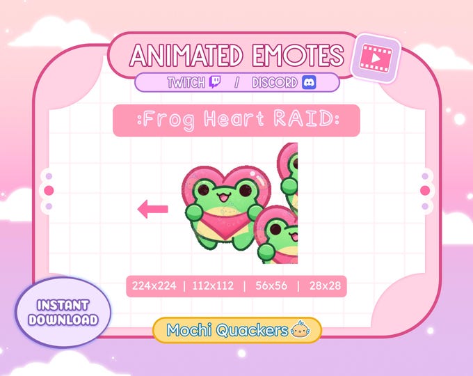 Valentine ANIMATED EMOTE | Frog Heart RAID Emote for Twitch & Discord ...