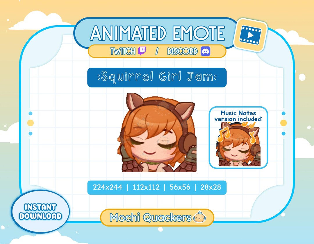 Animated Emote - Squirrel Girl Jam Emote | Music Emoji for Twitch ...