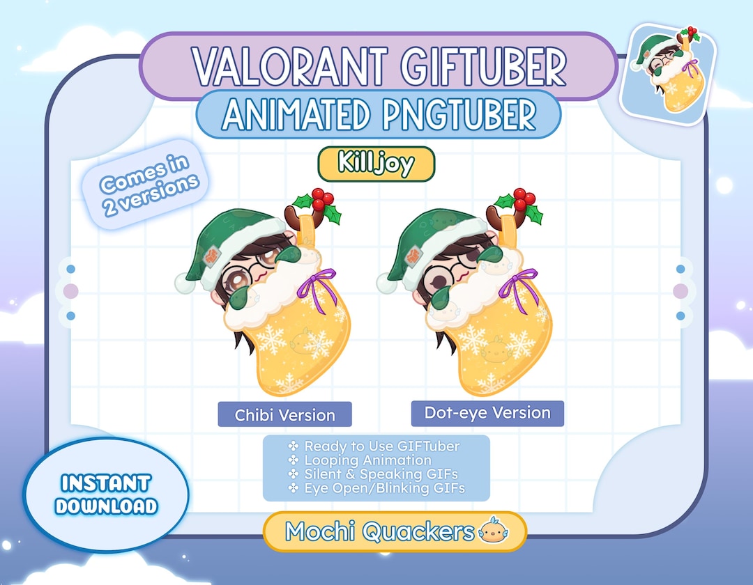 ANIMATED Pngtuber | Christmas Valorant Killjoy Giftuber | Veadotube ...