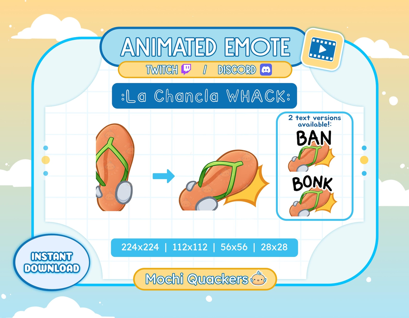 ANIMATED Emote | La Chancla Slipper Emote for Twitch & Discord Stickers ...