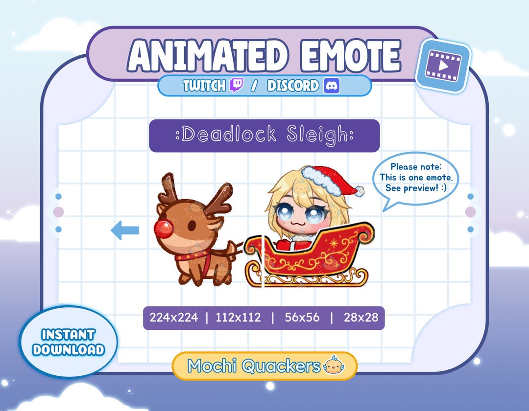 ANIMATED Emote | Valorant Deadlock Emote - Santa Reindeer Sleigh ...