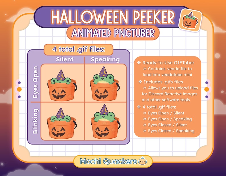 ANIMATED Pngtuber | Halloween Wizard Frog Pngtuber Peeker | Green ...