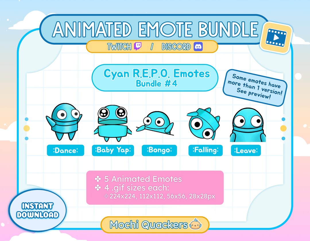 ANIMATED R.E.P.O. Bundle | Cyan R.E.P.O. Emotes - REPO Dance Party ...