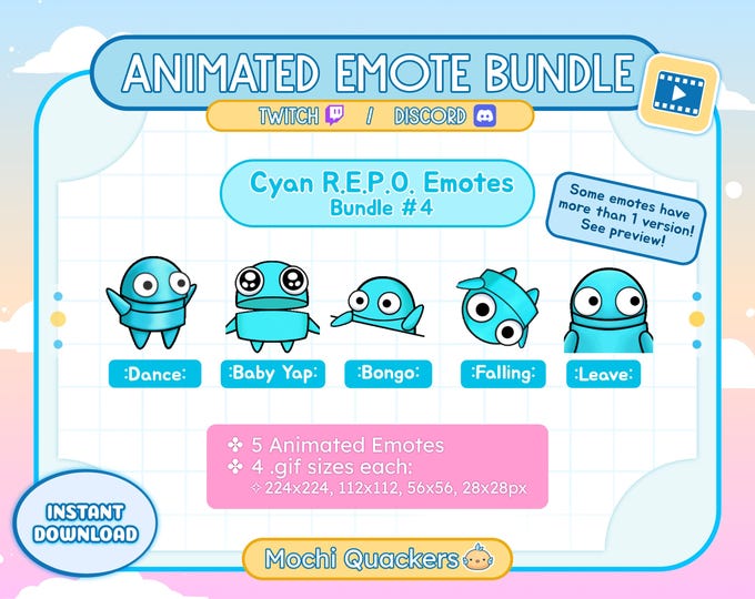 Animated Emote Bundle | Cyan R.E.P.O. - Dance , Baby Yap, Bongo, Fall ...