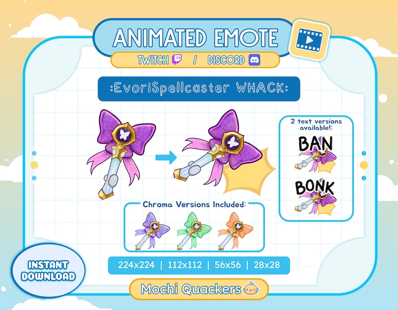 ANIMATED Emote | Valorant Evori Spellcaster Bonk Ban Hammer | Kawaii ...