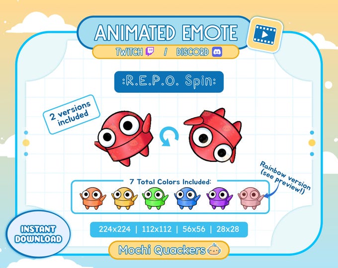ANIMATED Emote | REPO Spin Emote | 7 Colors | Hype, Rotate, Microwave ...