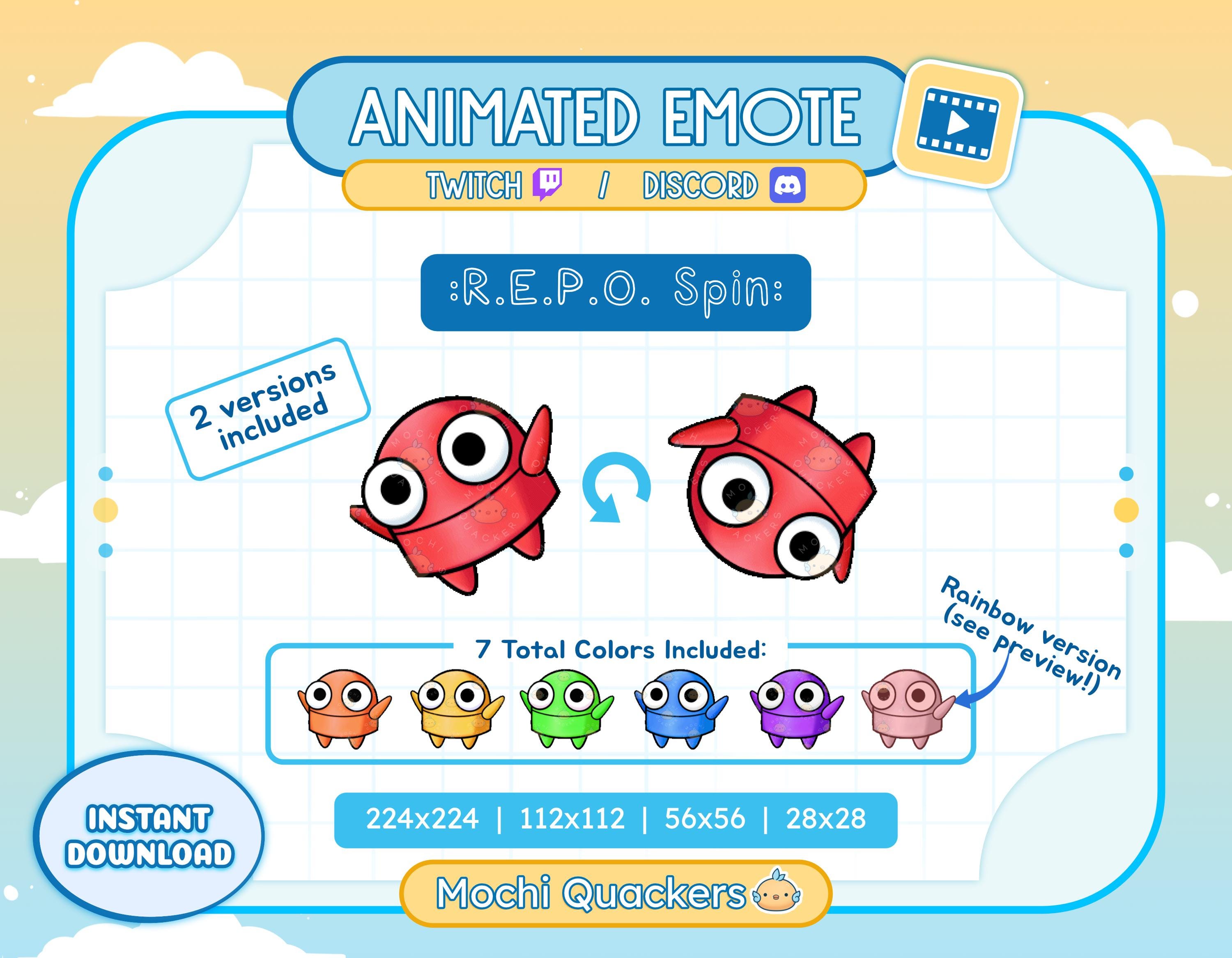 ANIMATED Emote | REPO Spin Emote for Twitch Stream & Discord Emoji, 4 ...