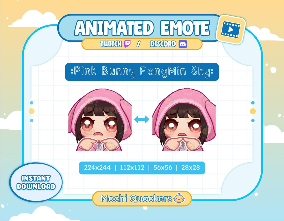 ANIMATED Emote | Pink Bunny Feng Shy Emote | DBD Twitch & Discord Emoji ...