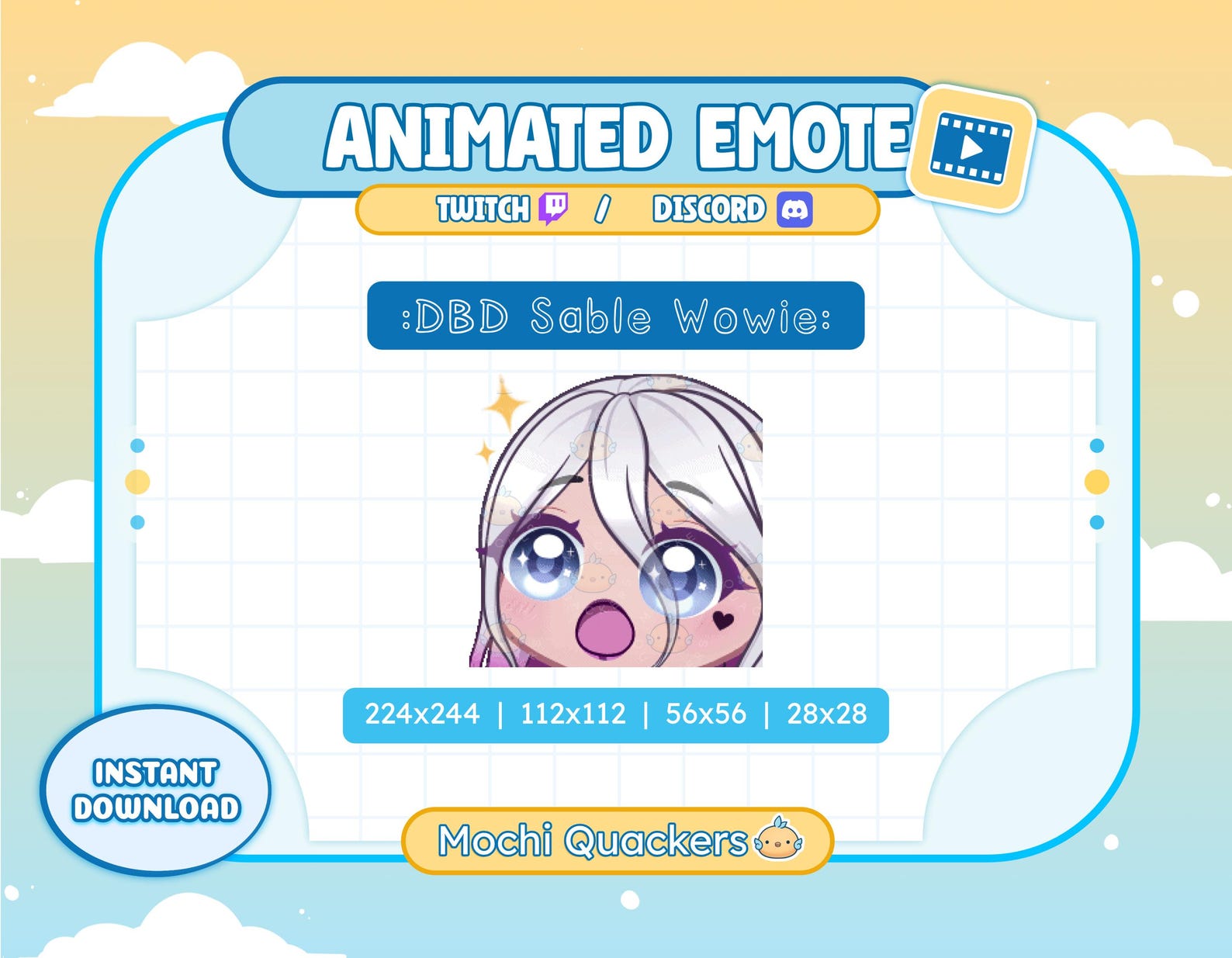 Animated Sable Emote - Wowie | DBD Streamer Emoji for Twitch & Discord ...