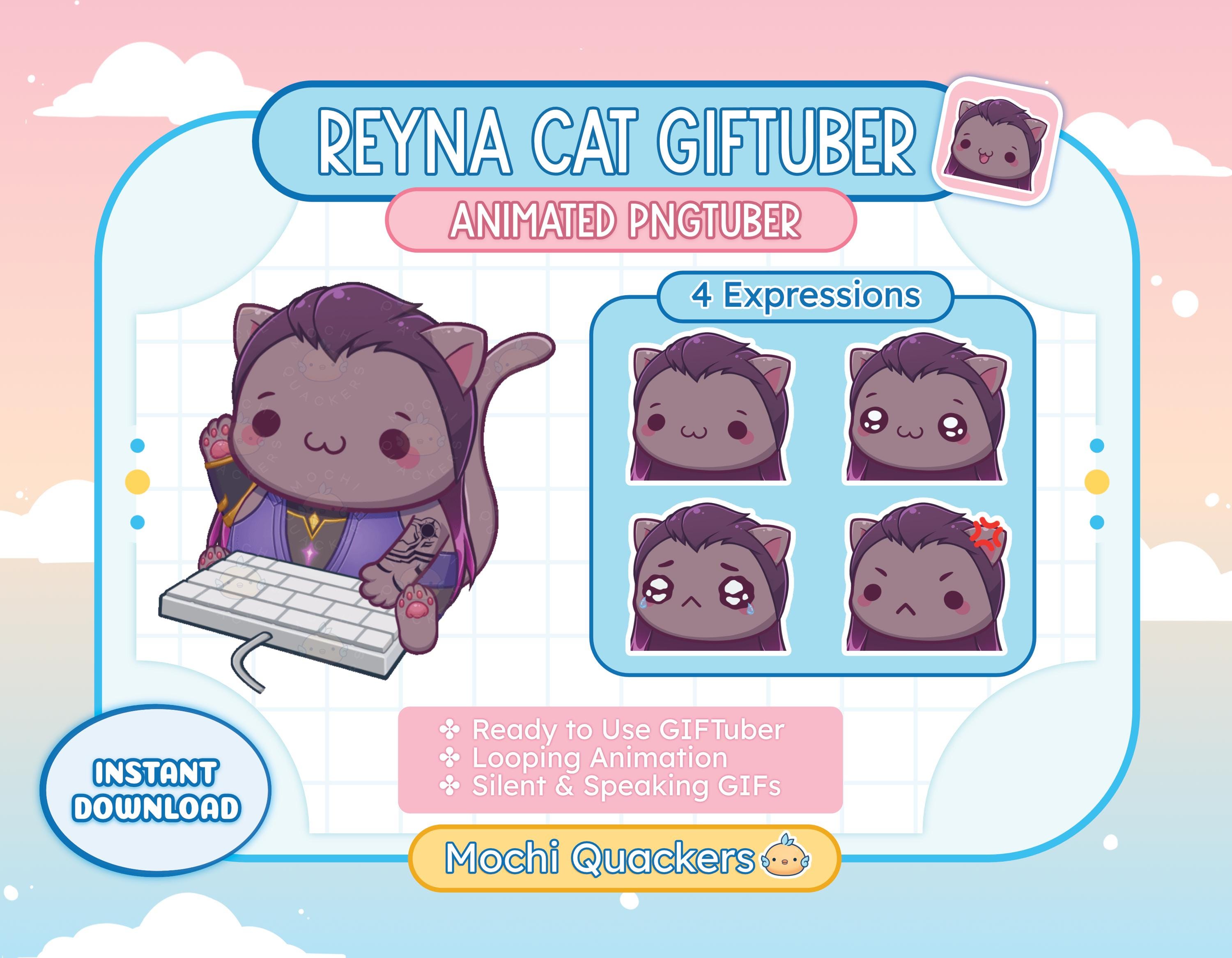 Valorant Reyna Cat Animated Pngtuber, 4 Expressions, Ready-to-use Veado ...