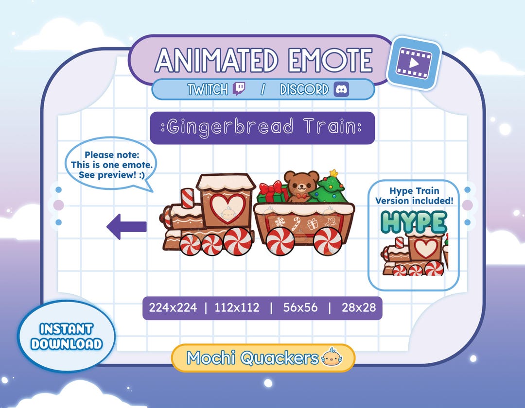 Holiday ANIMATED EMOTE | Gingerbread HYPE Train Emote for Twitch ...