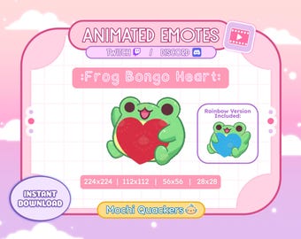 Valentines Animated Emote | Frog Bongo Heart | Kawaii Vday Twitch ...