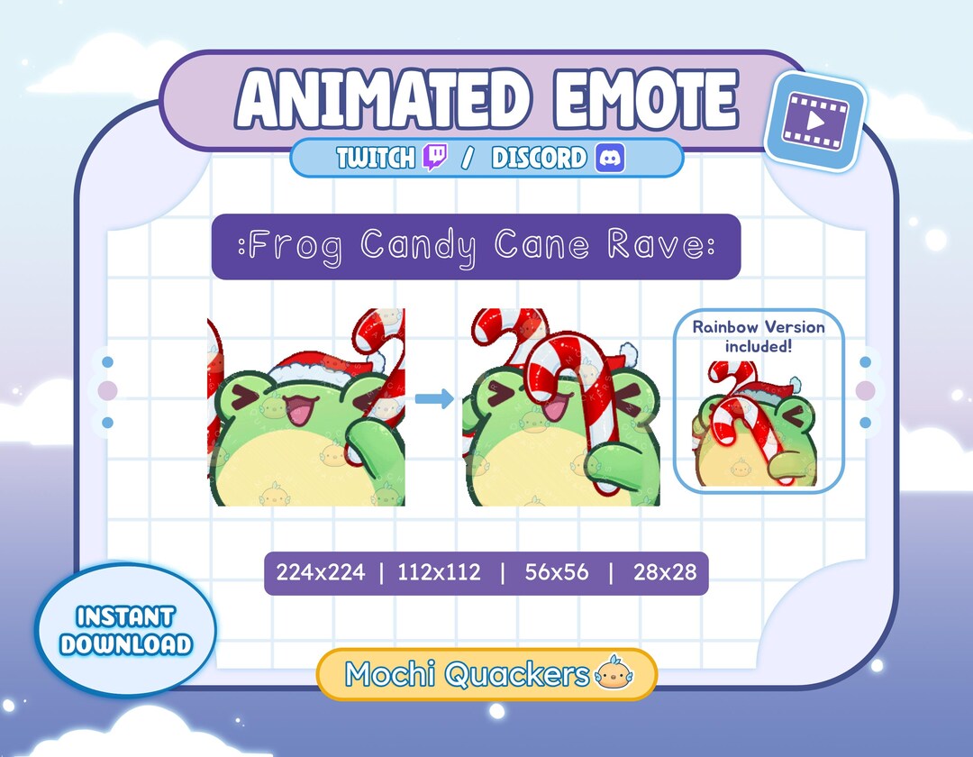 ANIMATED Emote | Christmas Frog RAVE Emote | Santa Froggy, Party Hype ...
