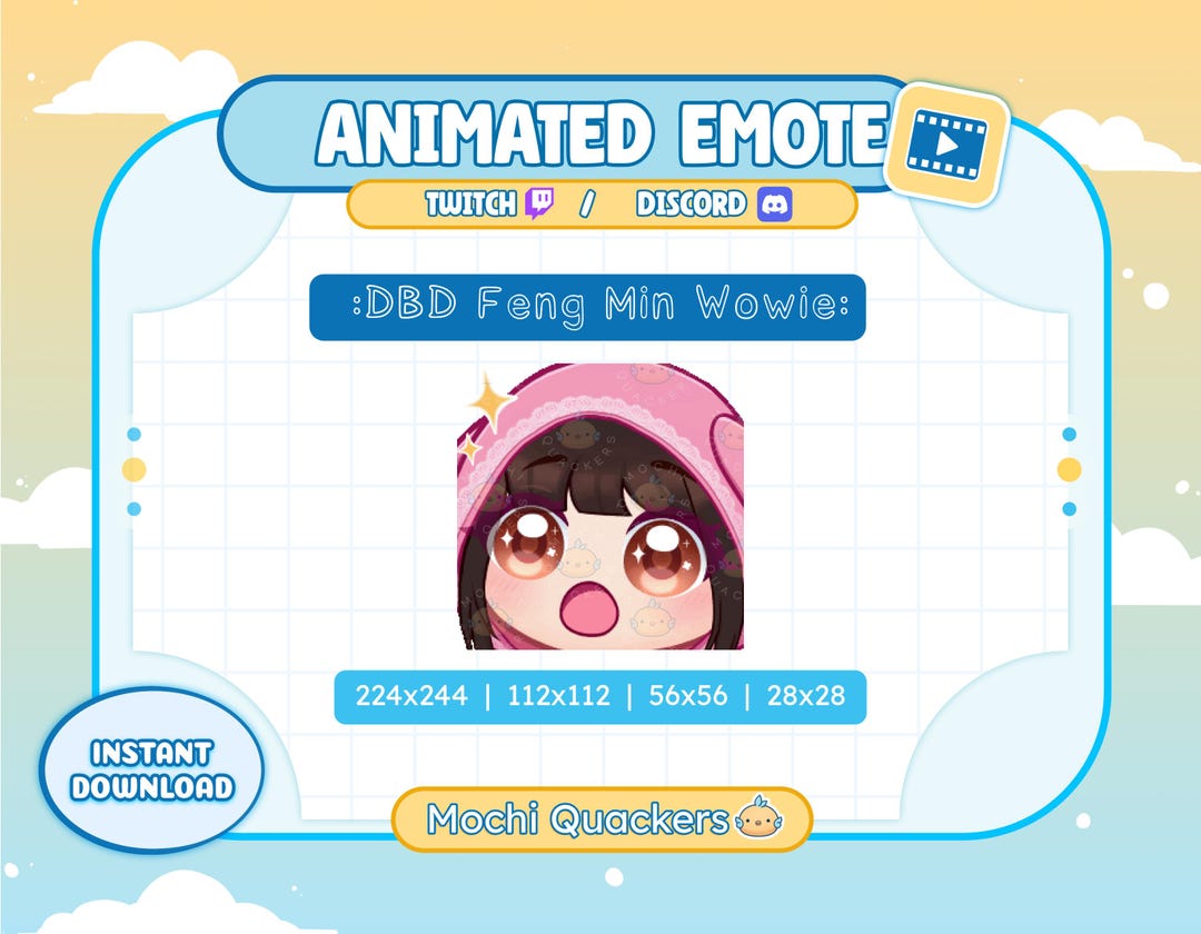 Animated DBD Emote | Pink Bunny Feng Min POG Emoji for Twitch Chat ...