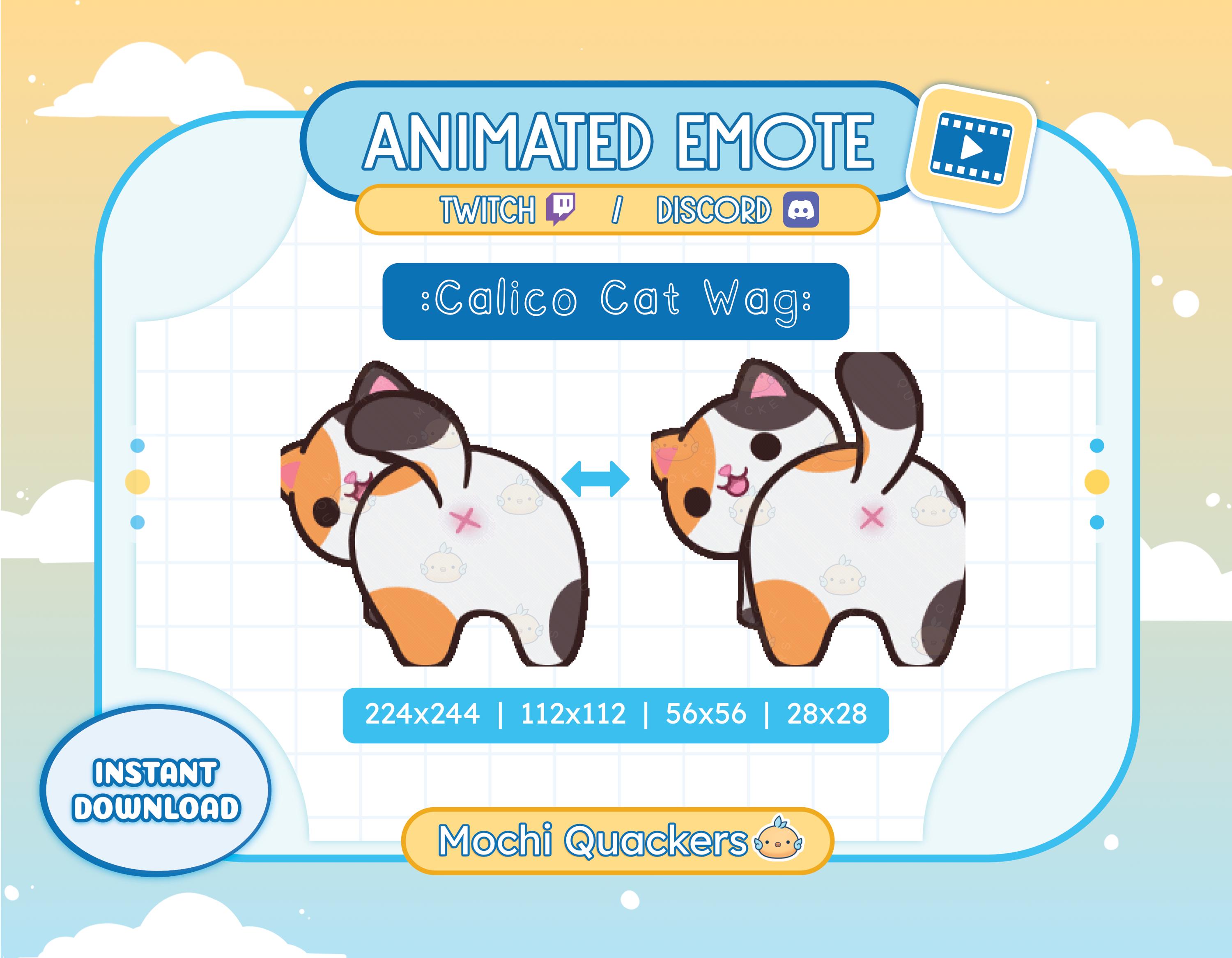 ANIMATED Emote | Calico Cat Wag Emote for Twitch & Discord, 4 .gif ...