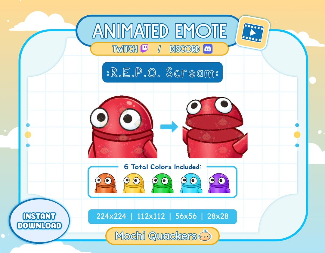 Animated Emote: REPO Scream | Funny Yell Crash Out Emoji Alert, Twitch ...