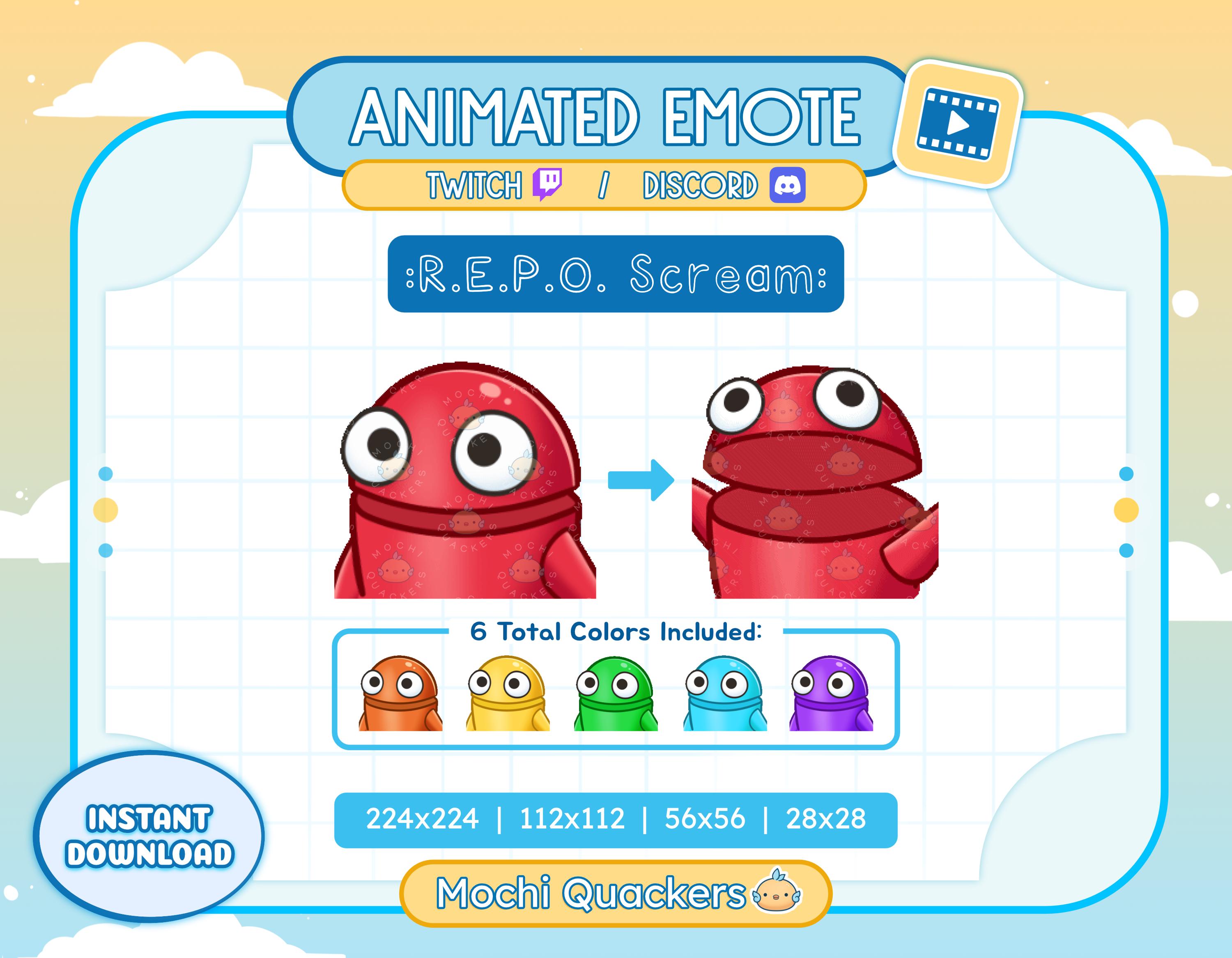 Animated Emote: REPO Scream | Funny Yell Crash Out Emoji Alert, Twitch ...