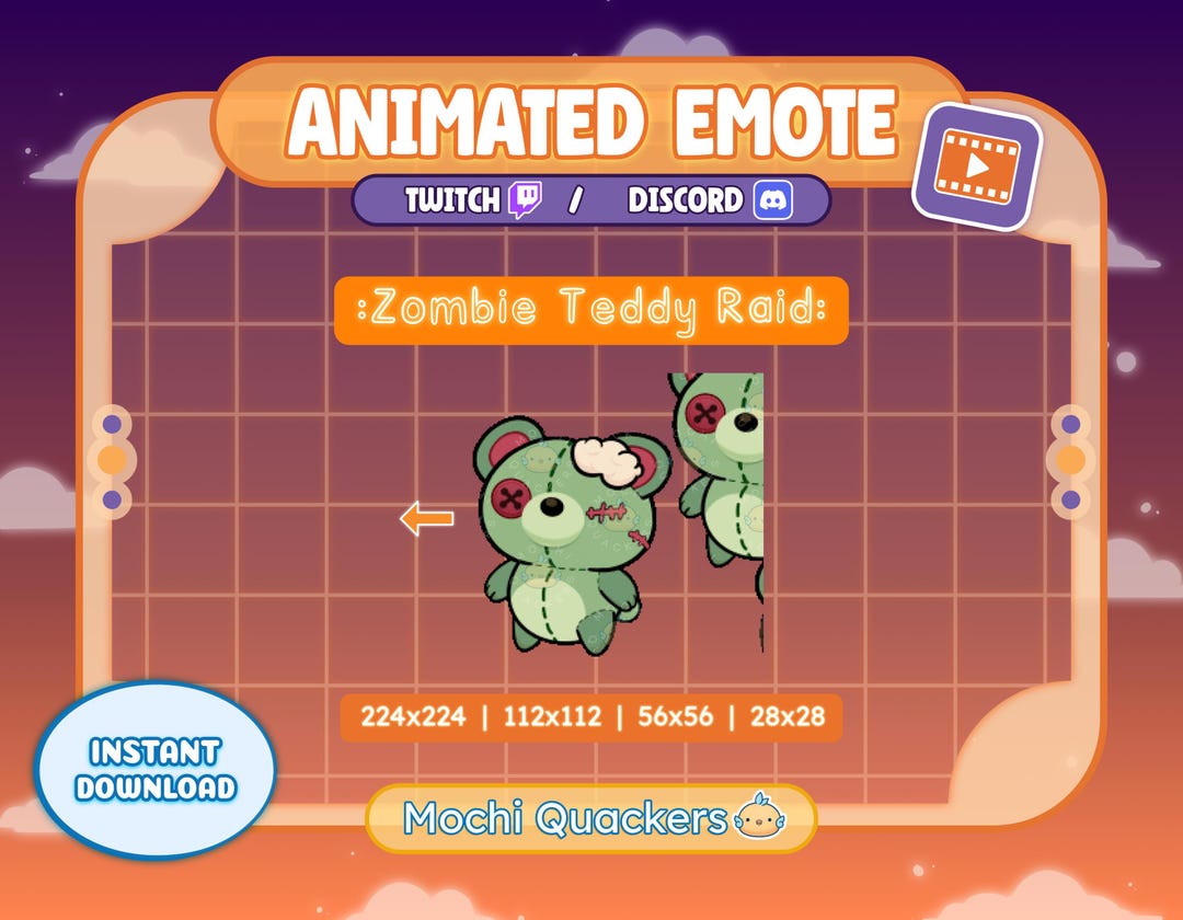 ANIMATED Emote | Halloween Zombie Teddy Bear Raid | Spooky Twitch Alert ...