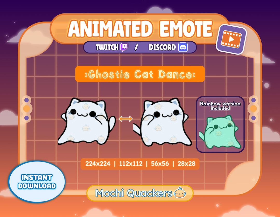 Animated Ghost Cat Dance Emote | Twitch, Discord (digital Download) - Etsy