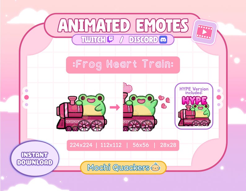 Animated Emote - Green Frog Valentines Train | Love, Hearts, Twitch ...