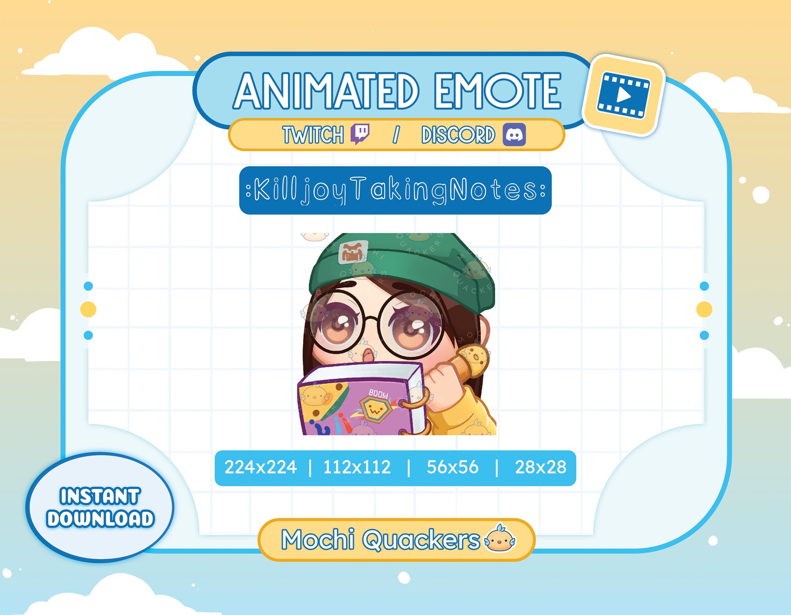 ANIMATED EMOTE | Killjoy Valorant Taking Notes Emote for Twitch ...