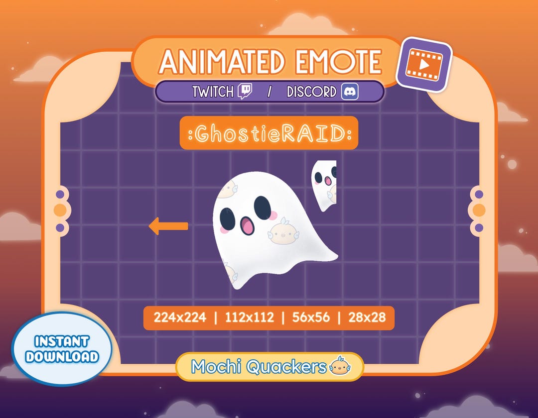 ANIMATED Halloween Ghost Emote - Ghostie RAID | Twitch Streamer Emotes ...