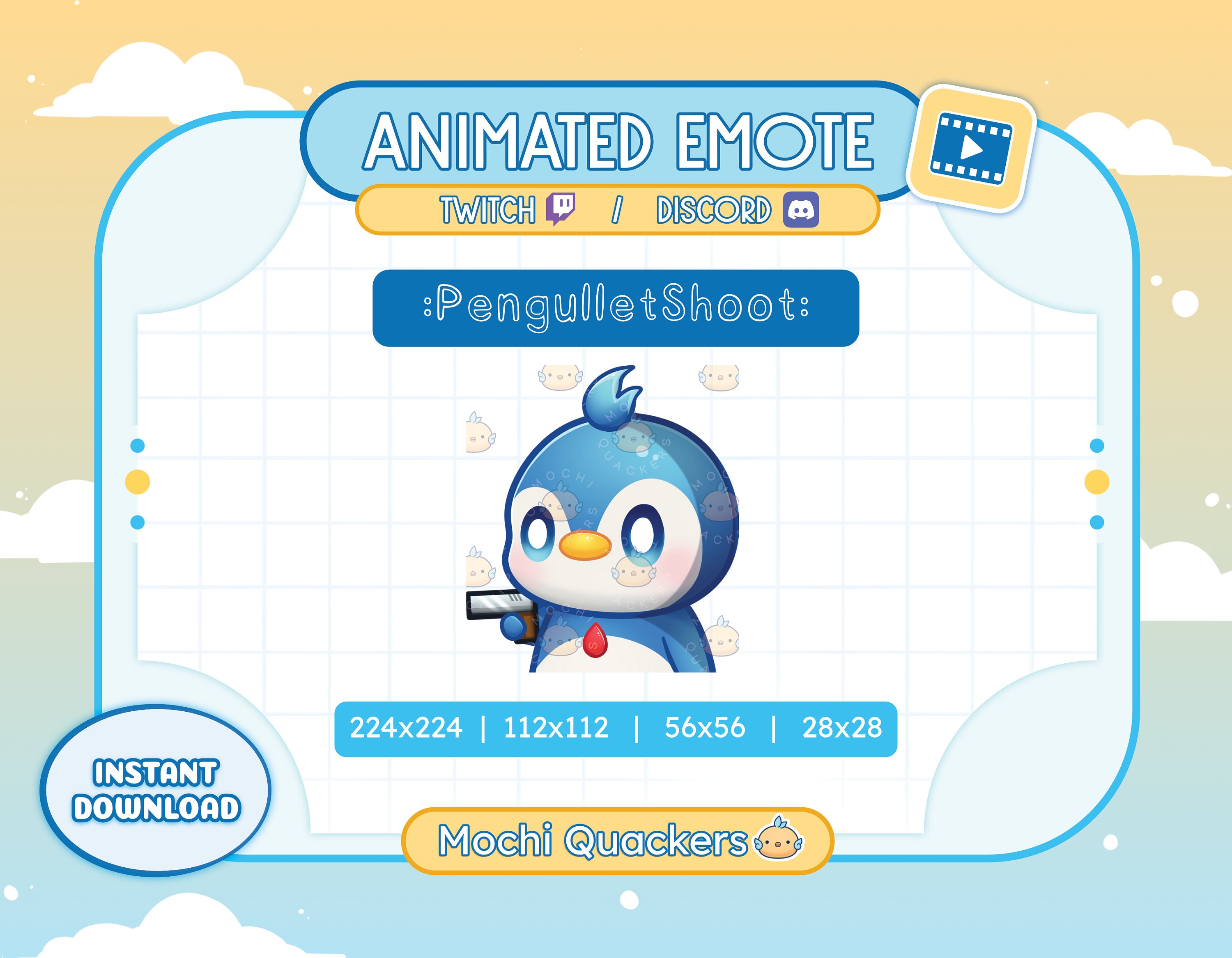 Palworld ANIMATED EMOTE Pengullet Shoot Emote for Twitch and Discord ...
