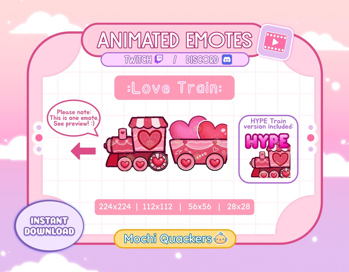 Valentines ANIMATED Emote | Love HYPE Train Emote | Twitch & Discord ...