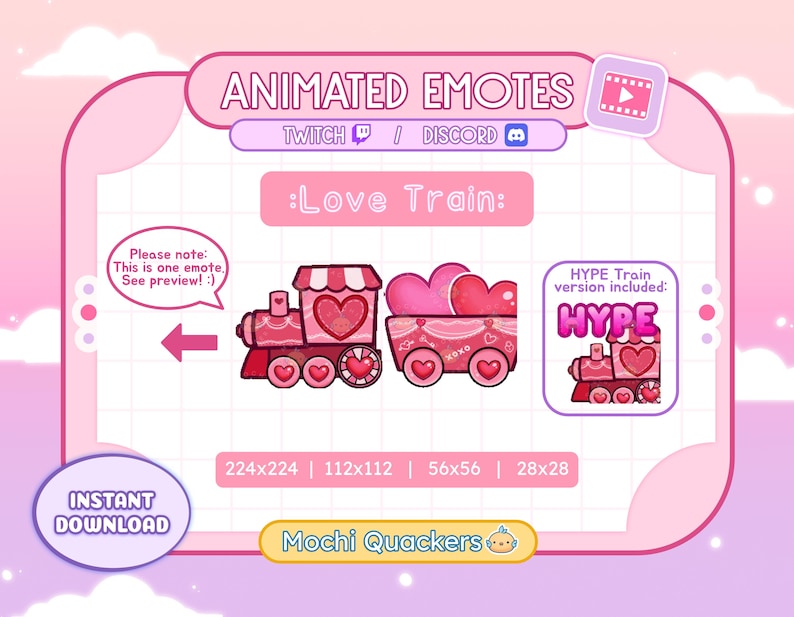 Valentines ANIMATED EMOTE | Love HYPE Train Emote for Twitch & Discord ...