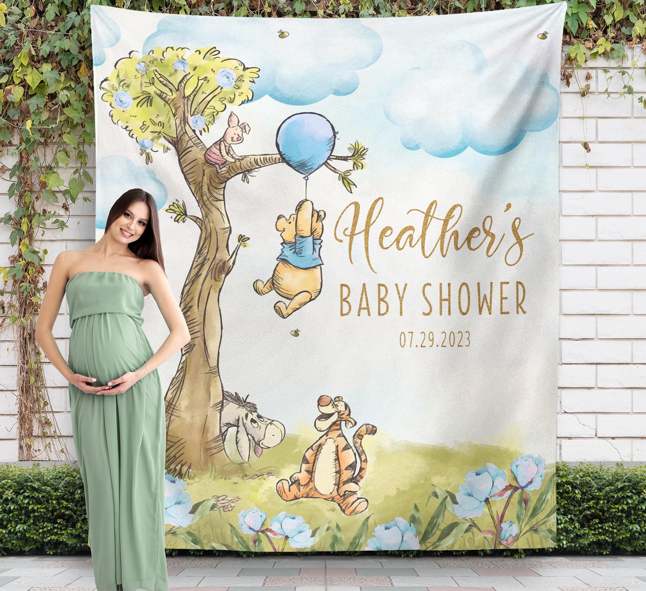 Winnie the Pooh Baby Shower Backdrop Personalized Banner - Etsy