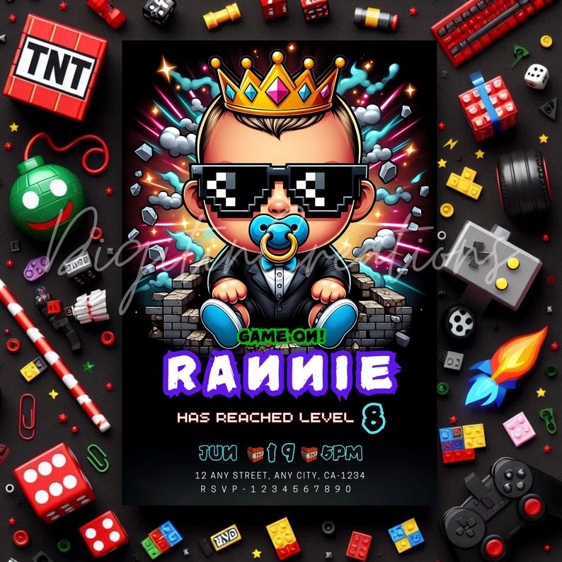 Editable Boss Baby Birthday Invitation: Canva Template (5x7, Digital ...