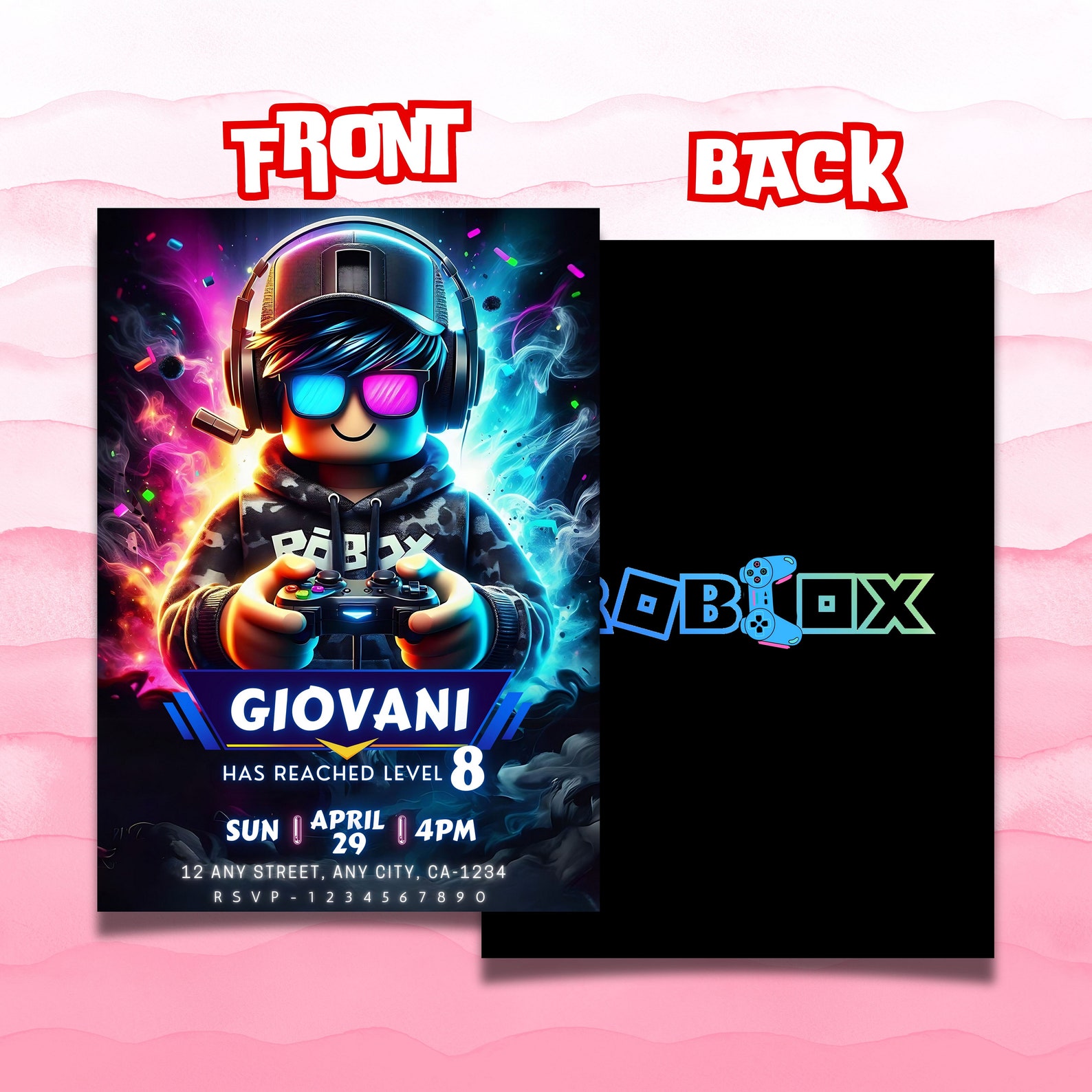 Roblox Invitation, Roblox Invite, Game Birthday, Roblox Boy Birthday ...