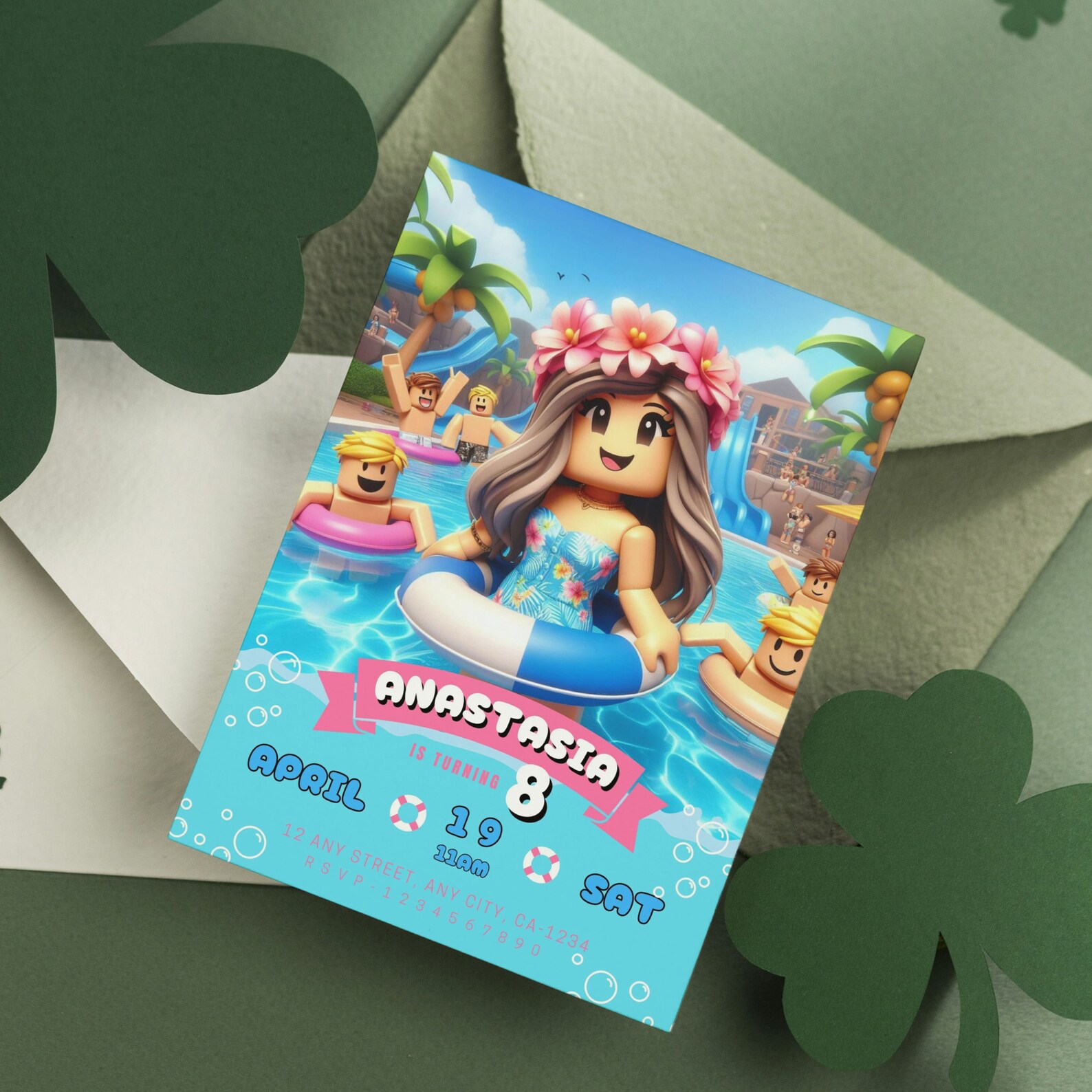 Roblox Pool Party, Pool Party Invitation, Roblox Invitation, Roblox ...