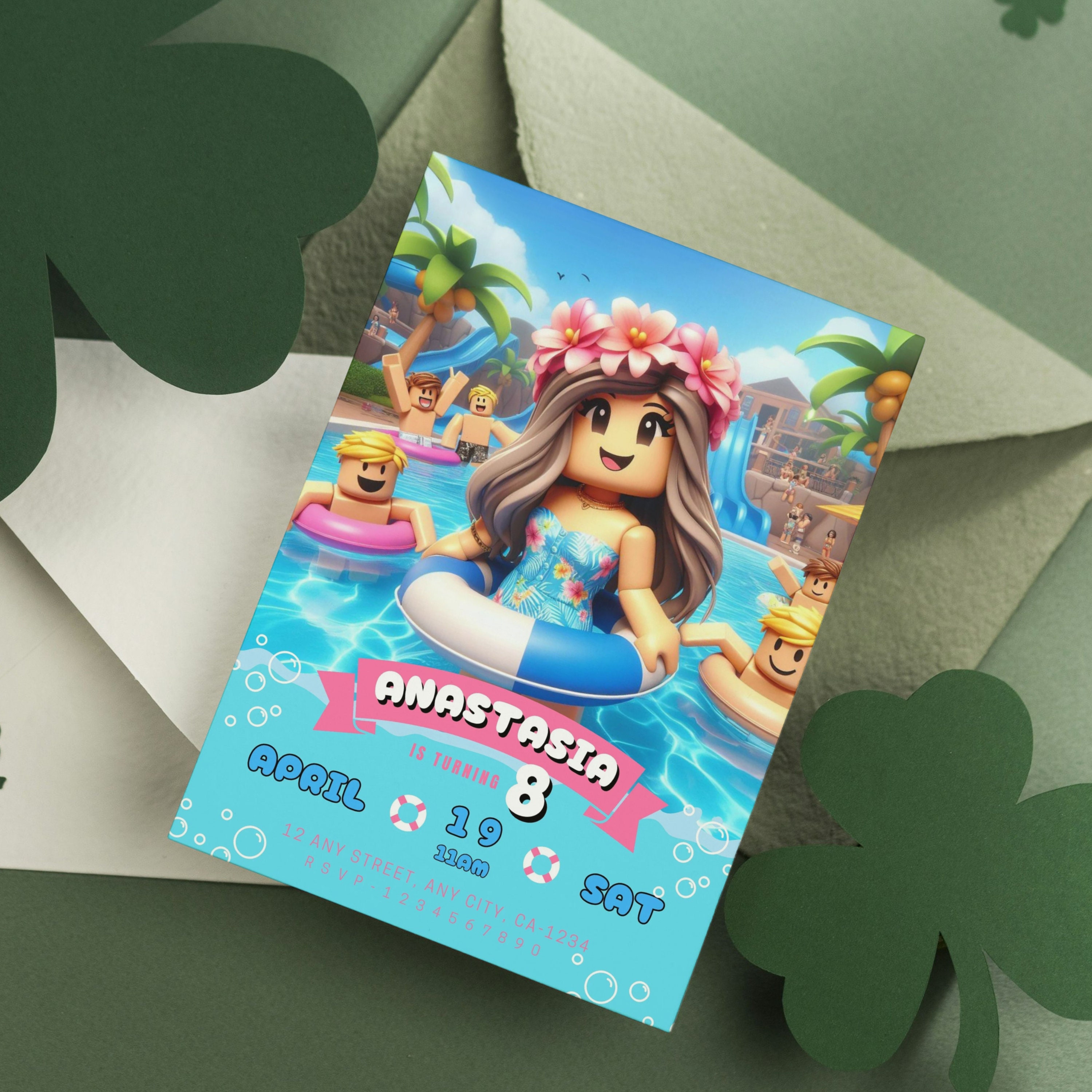 Roblox Pool Party, Pool Party Invitation, Roblox Invitation, Roblox ...