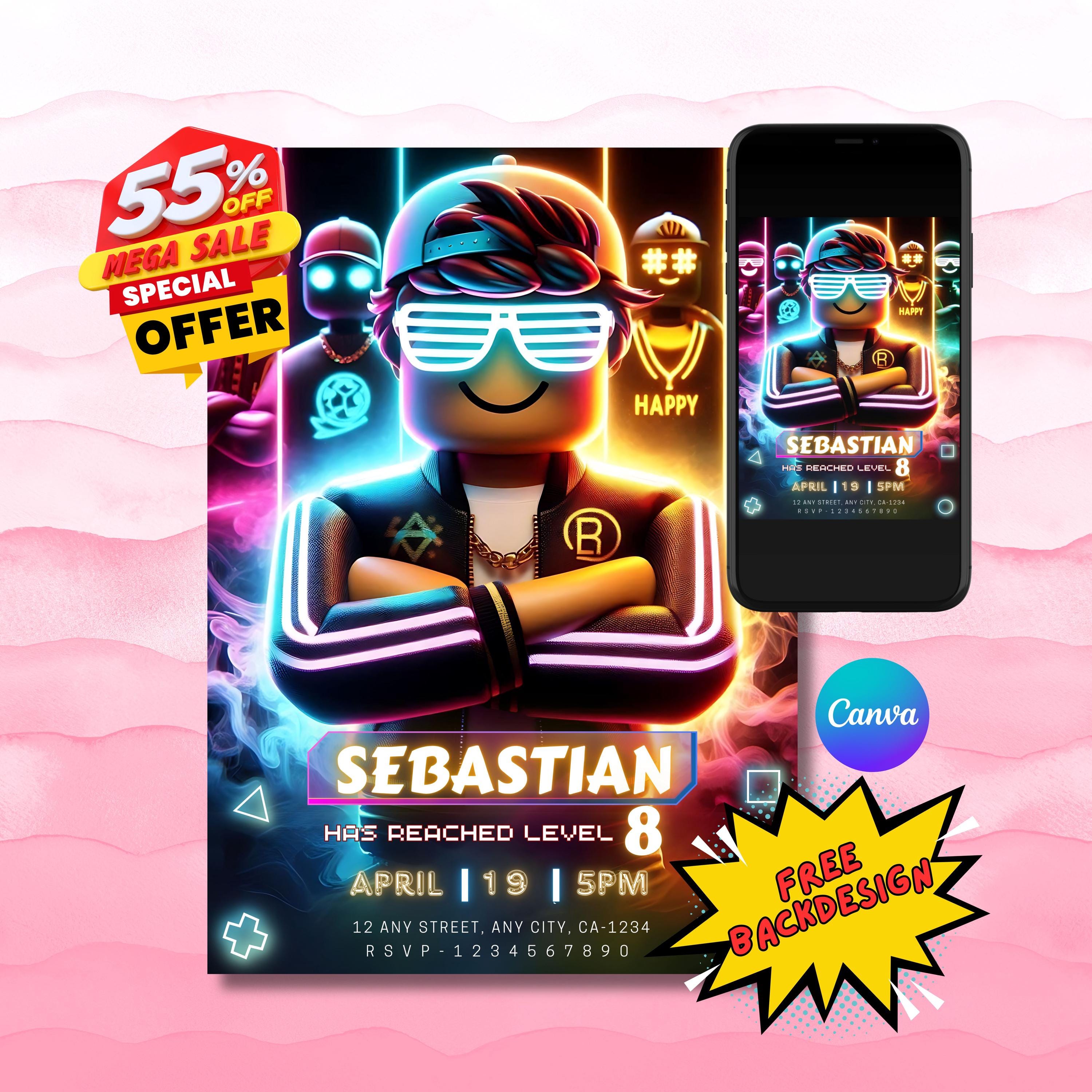 Roblox Invitation, Roblox Invite, Game Birthday, Roblox Boy Birthday ...