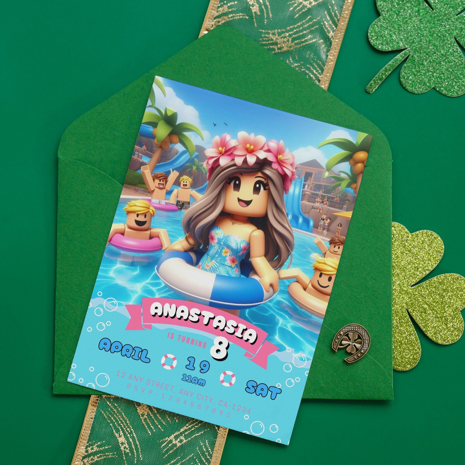 Roblox Pool Party, Pool Party Invitation, Roblox Invitation, Roblox ...