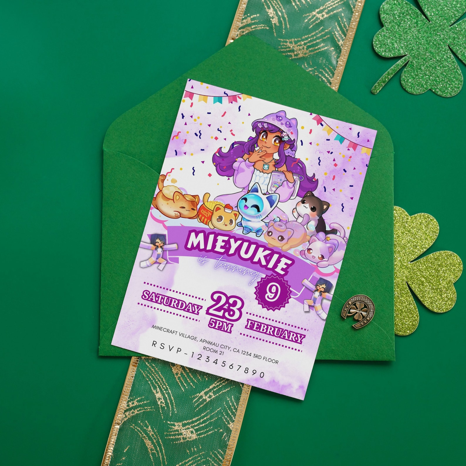 Customizable Aphmau Invitation, Aphmau Invites, Aphmau Birthday ...