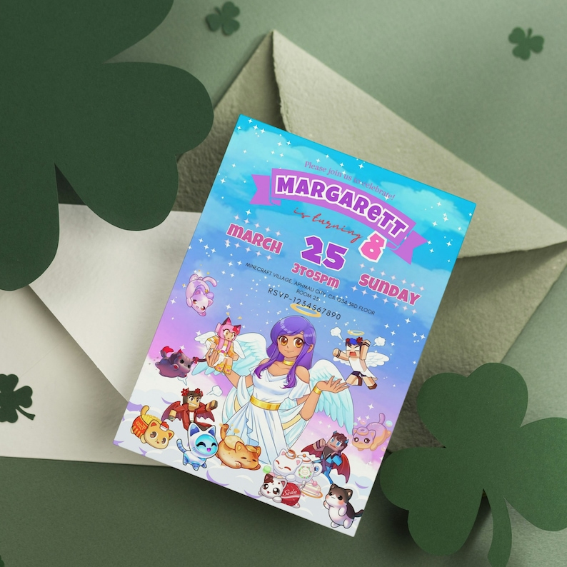 Customizable Aphmau Birthday Invitation: Aphmau Minecrafter Party ...