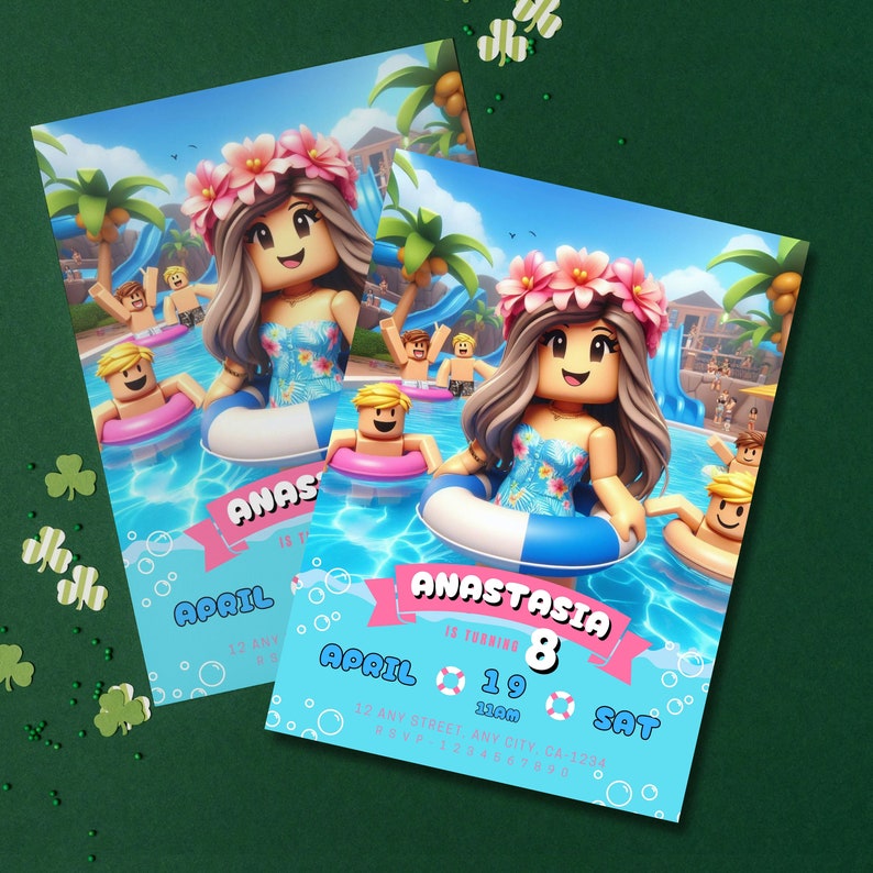 Roblox Pool Party, Pool Party Invitation, Roblox Invitation, Roblox ...