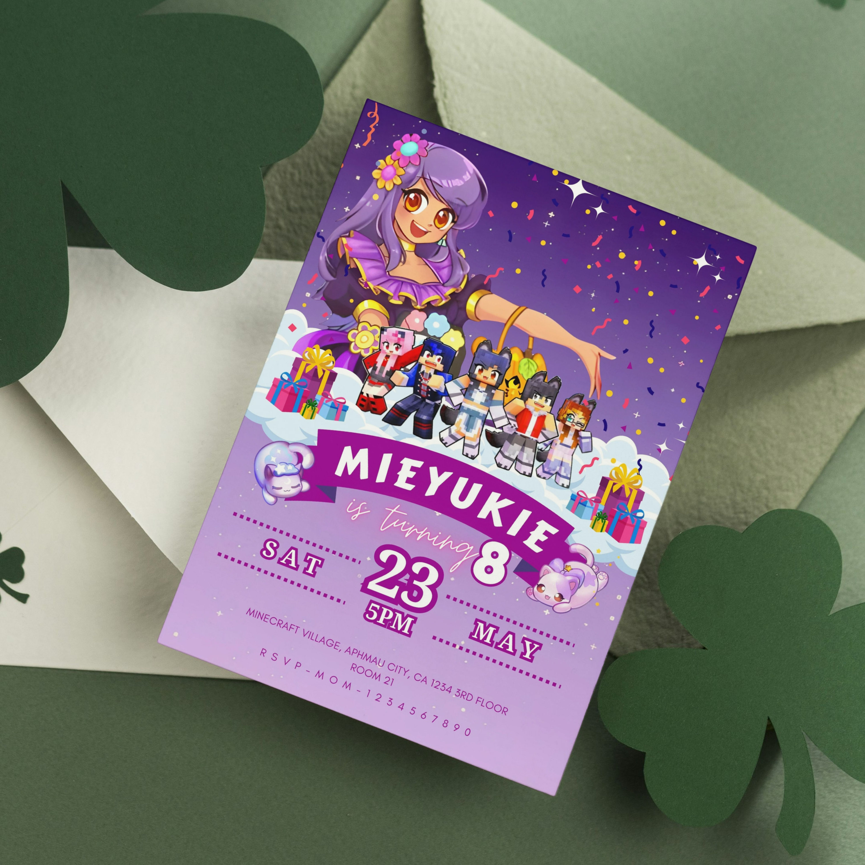 Customizable Aphmau Invitation, Aphmau Invites, Aphmau Birthday ...