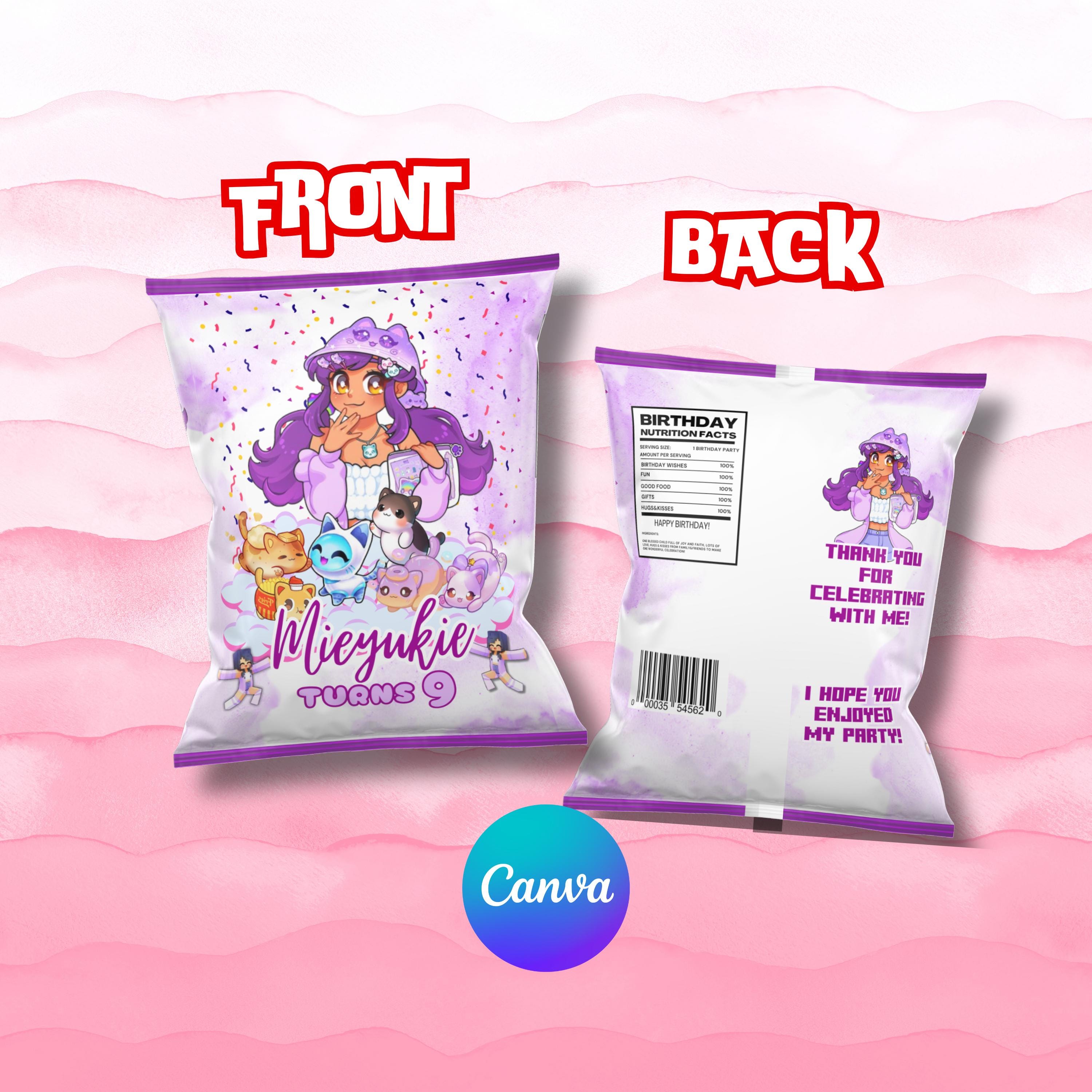 Customizable Aphmau Chip Bag Template, Aphmau Diy Chip Bag. Chips Bag ...