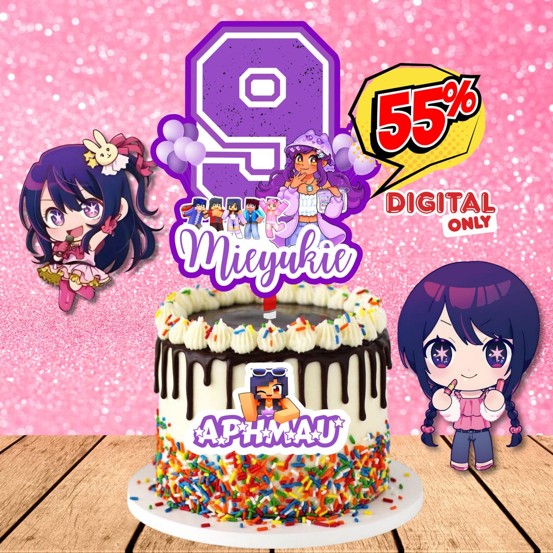 Personalize Aphmau Cake Topper Template, Aphmau Cake Topper, Aphmau ...