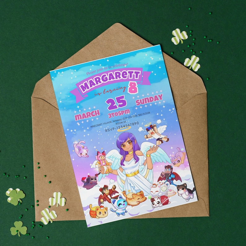Customizable Aphmau Birthday Invitation: Aphmau Minecrafter Party ...