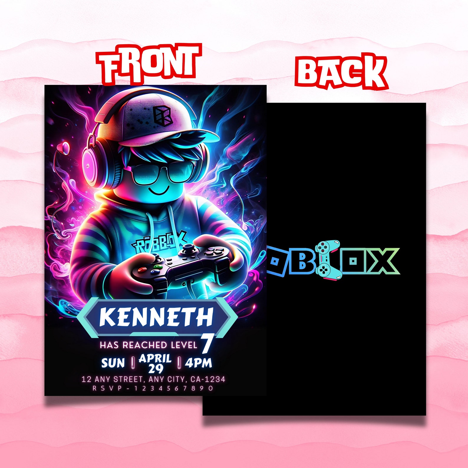 Roblox Invitation, Roblox Invite, Game Birthday, Roblox Boy Birthday ...