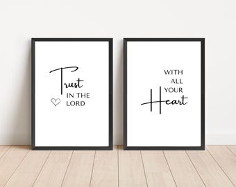 Trust in the Lord, Proverbs 3:5-6 - Wall Art - Instant Digital Download ...